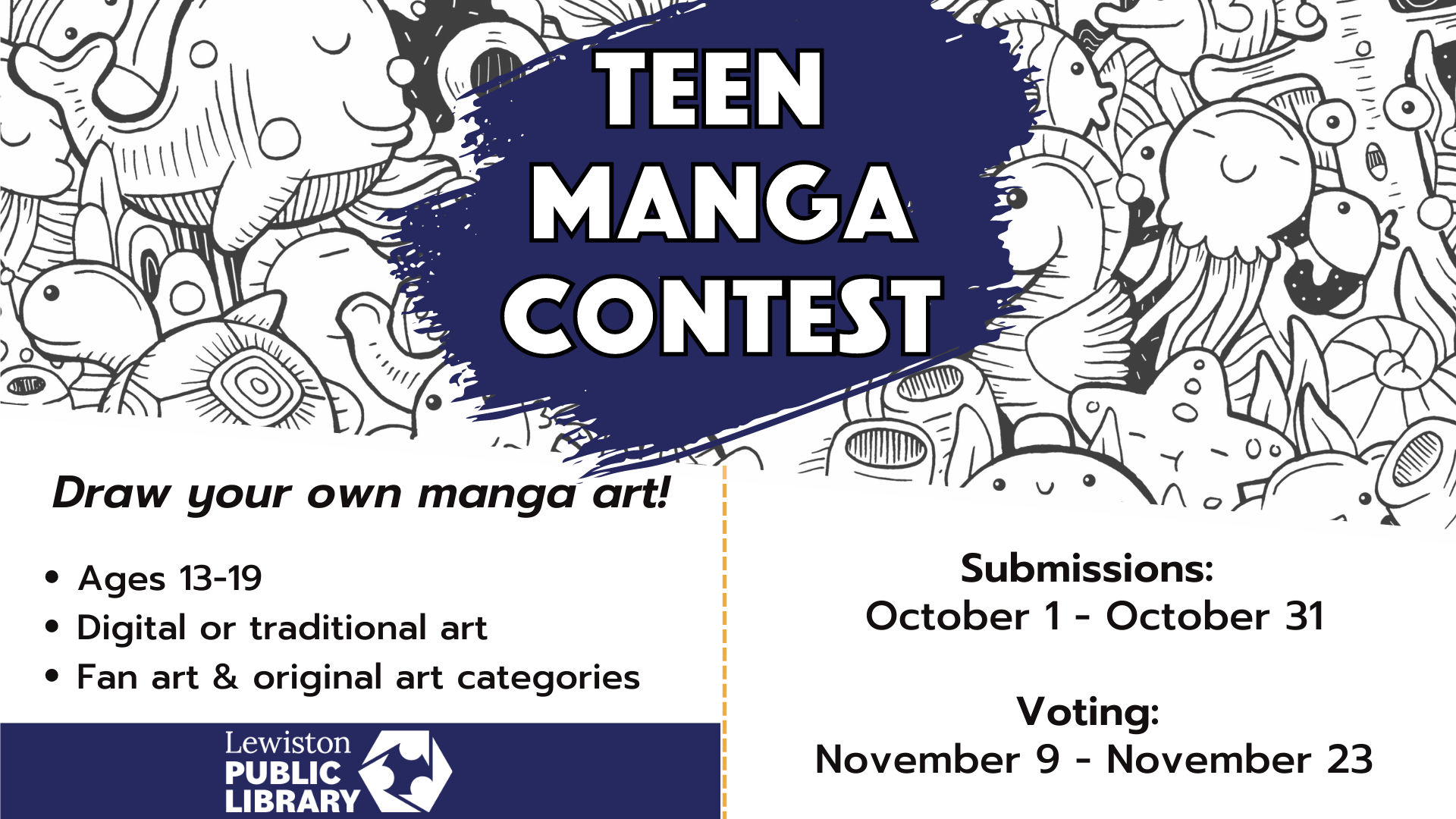 Teen Manga Contest Submissions Open // Lewiston Public Library, Maine