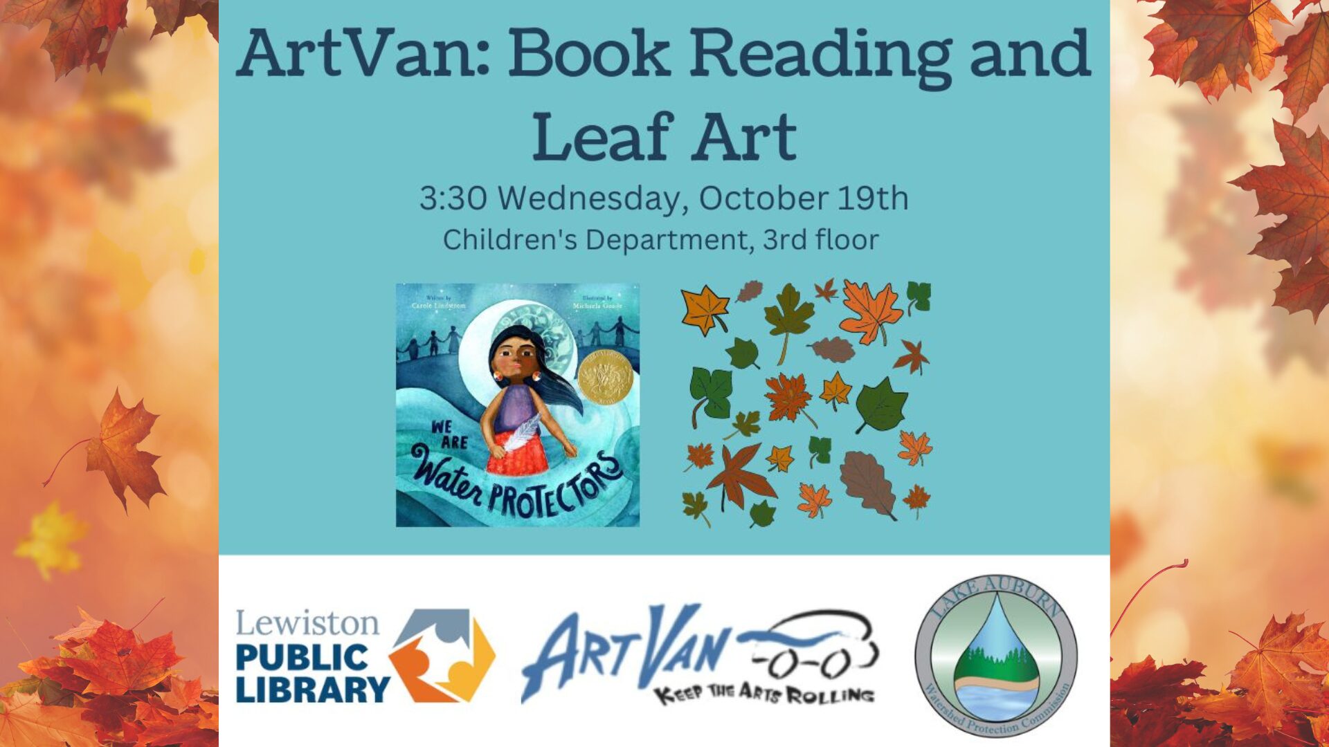 ArtVan: Book Reading and Leaf Art // Lewiston Public Library, Maine