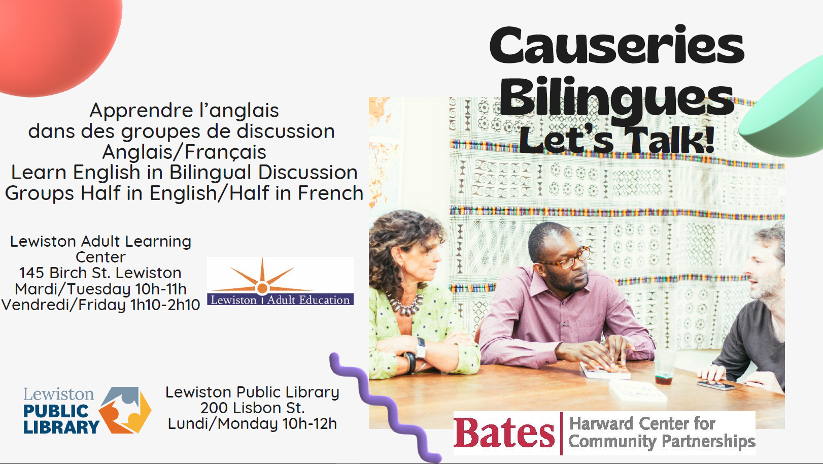 French Bilingual Discussion Group // Lewiston Public Library, Maine