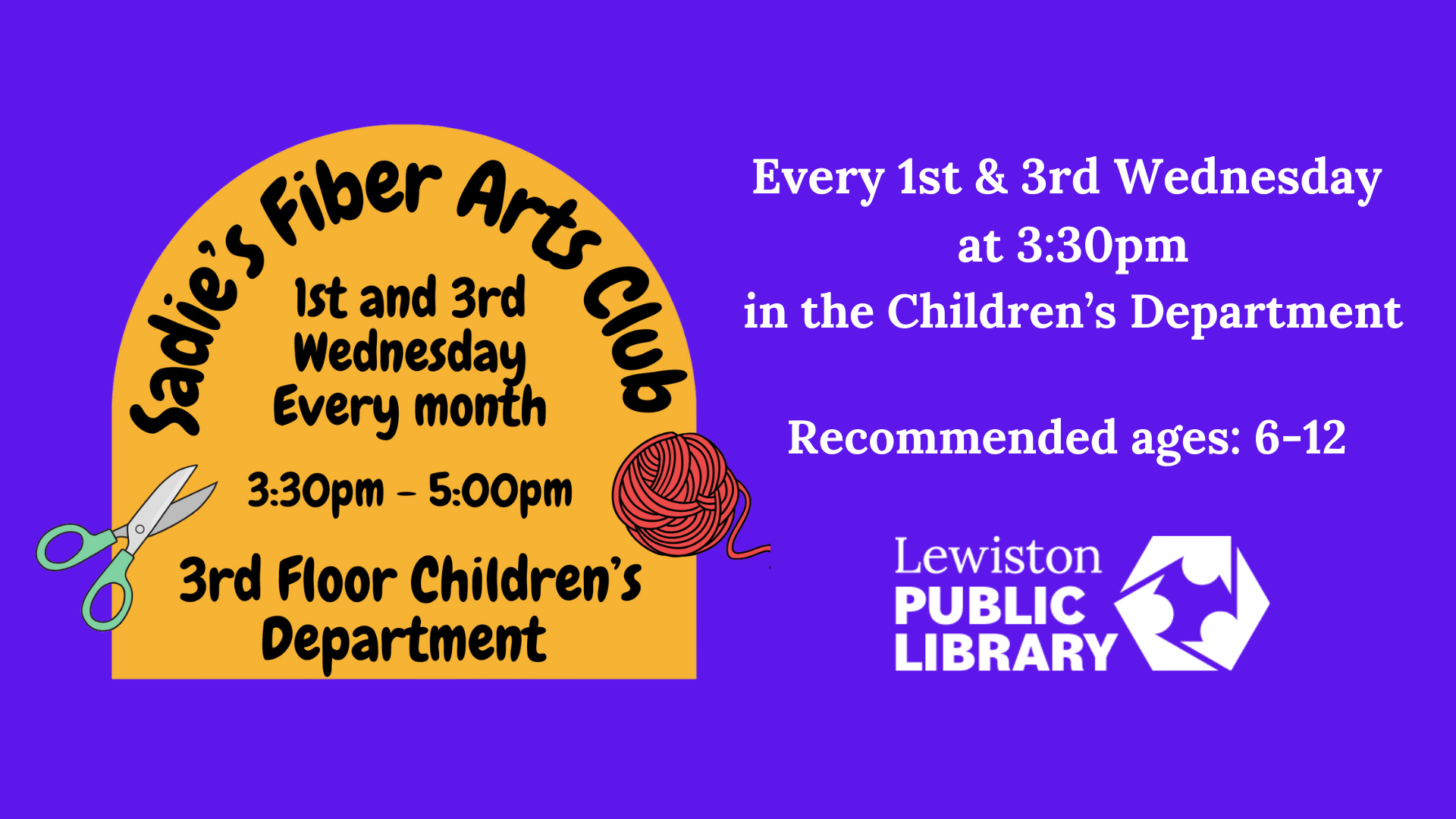 SADIE’S FIBER ARTS CLUB // Lewiston Public Library, Maine